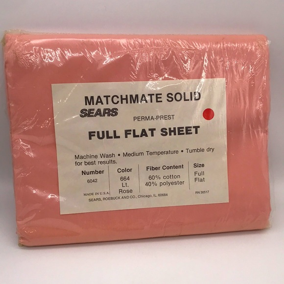 Sears | Bedding | Vintage Sears Fullsize Flat Only Sheet Perma Prest ...
